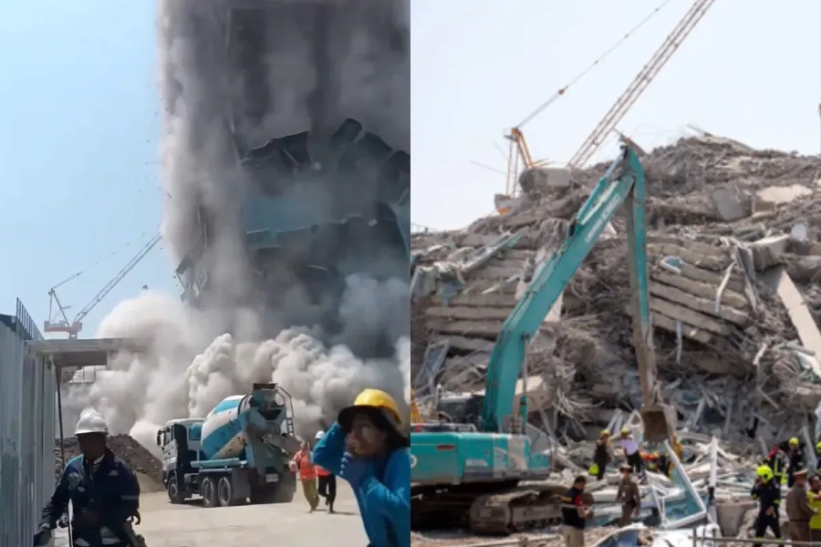 Gempa Dahsyat M, 7,7 Porak Porandakan Thailand, Gedung Pencakar Langit Rontok, Warga Berhamburan ...